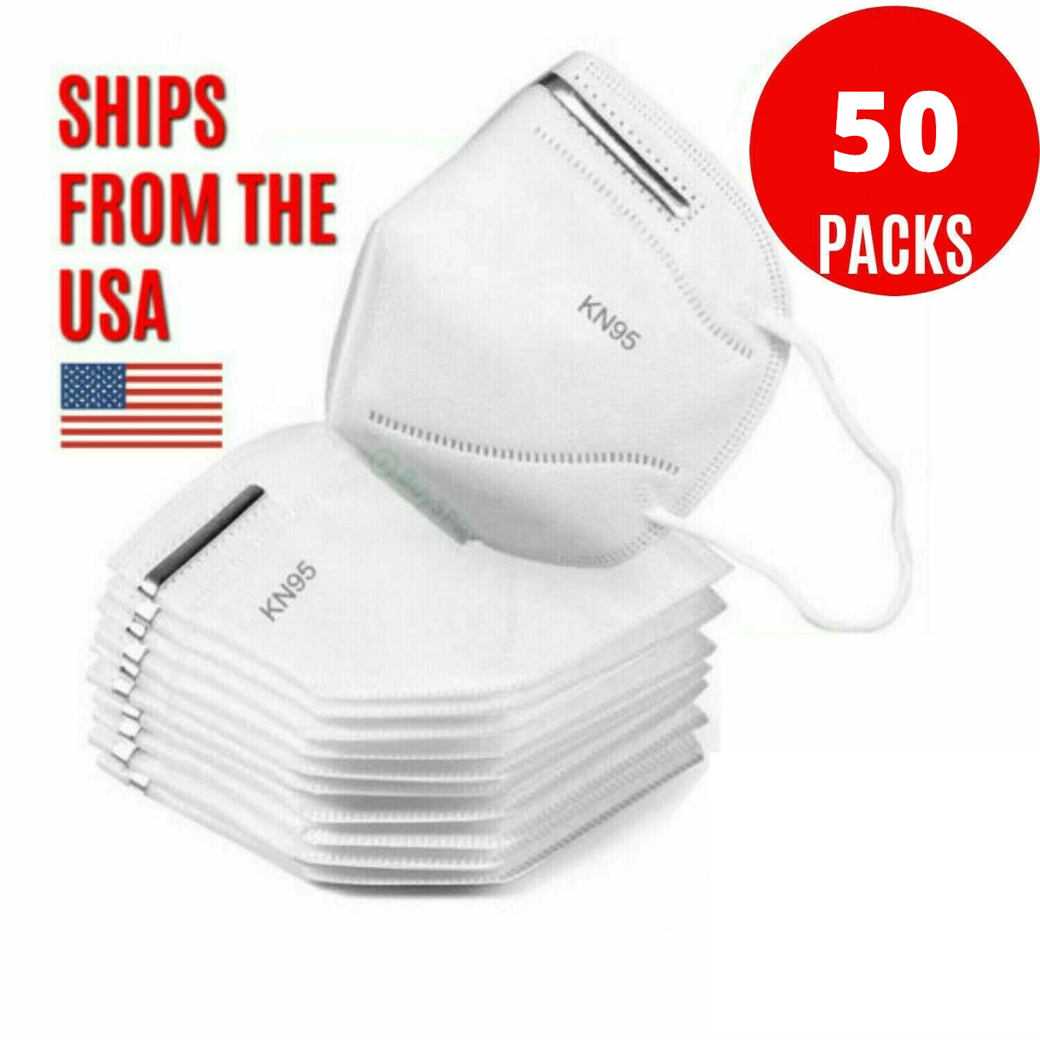 [50 Pack] Kn95 Protective 5 Layers Face Mask Bfe 95% Disposable ...