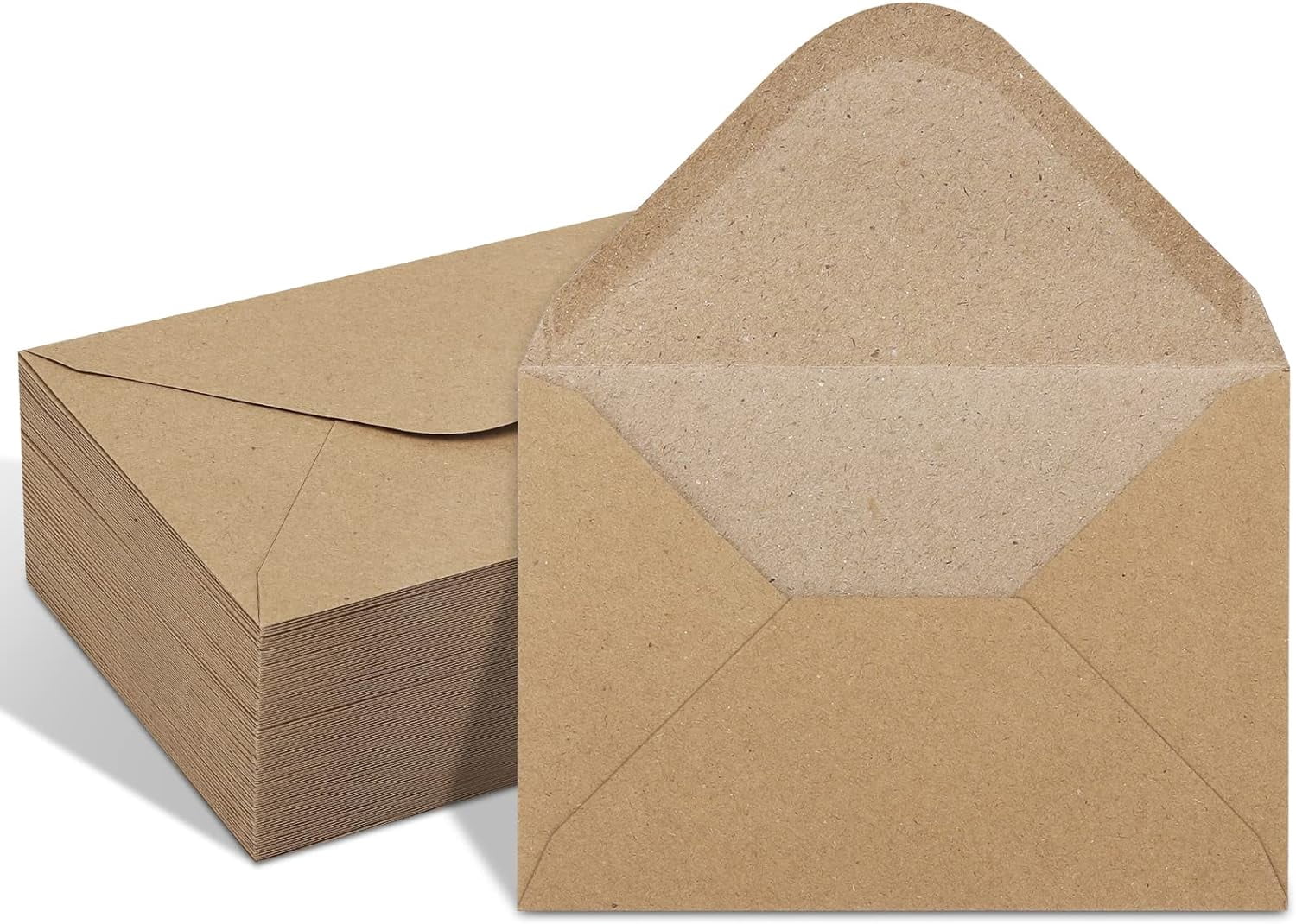 50 Pack Kraft 4x6 Envelopes, Contour Flap A4 Envelopes for Engagement ...