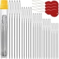 50 Pack Large Eye for Hand Sewing with Threaders, Assorted Sizes ...