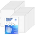 50 Pack Letter Size Binder Pockets for 3 Ring Binder, Resealable Zip ...