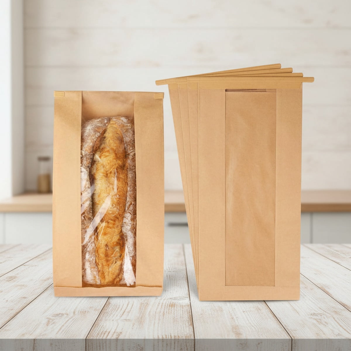 50 Pack Long Paper Bread Bags with Tabs for Homemade Sourdough ...