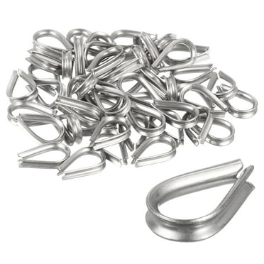 Uxcell 1/8" Wire Rope Kit, 24 Pack M3 Stainless Steel Thimbles & Clamps ...