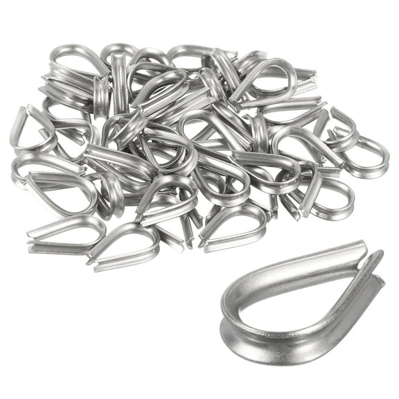 Yescom 50PCS M5 Wire Rope Thimbles for 1/8" 3/16" Stainless Steel Cable ...