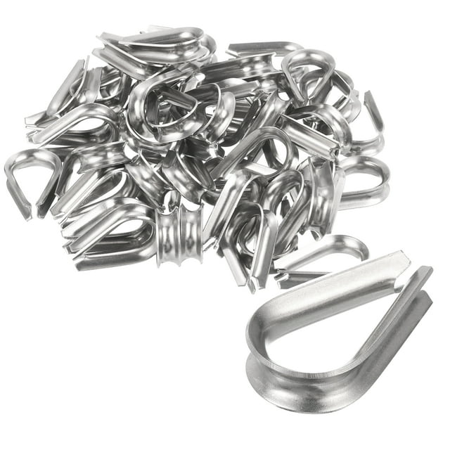 50 Pack M5 Stainless Steel Thimble for 3/16" Dia Wire Rope, Wire Rope ...