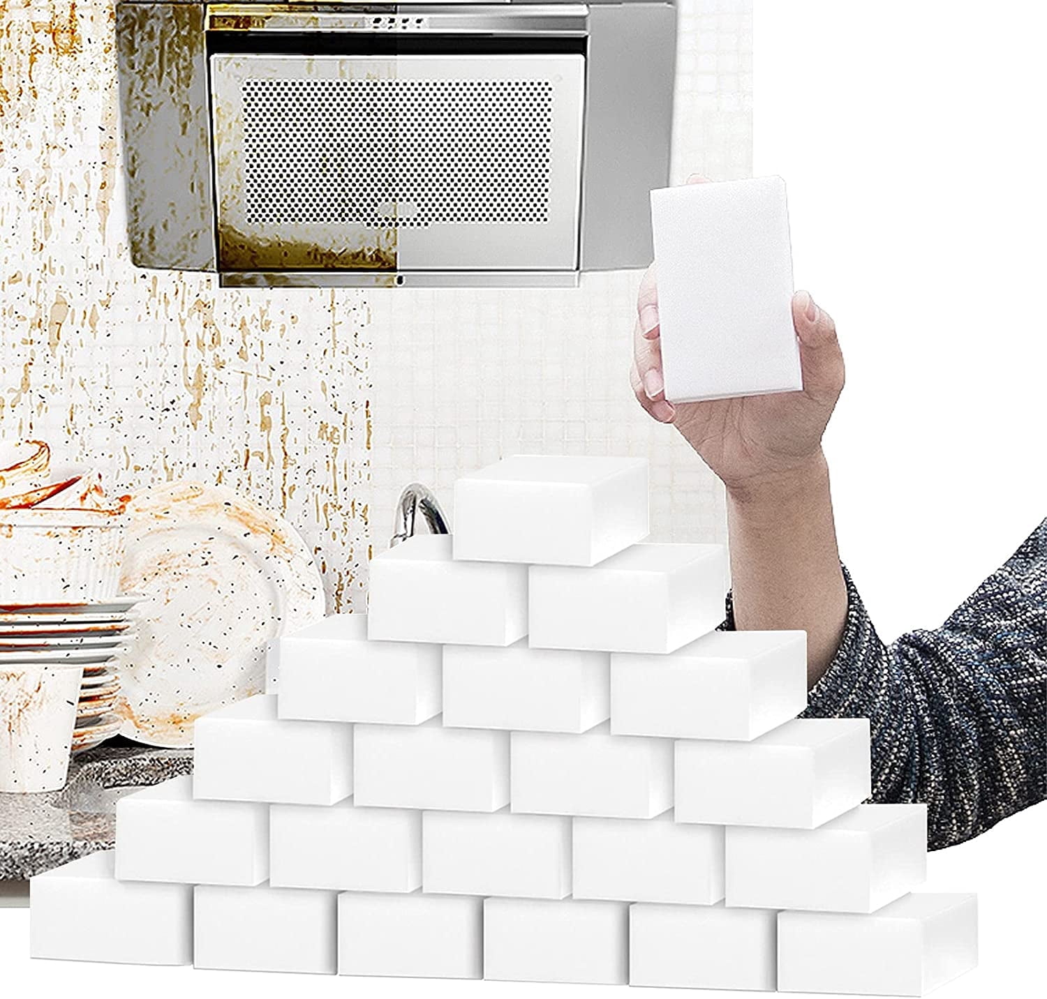 50 Pack Magic Sponges Eraser, Multi-Functional Household Cleaning ...