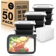 50-Pack Meal Prep Containers, 28 Oz 1-Compartment to go Food Containers ...