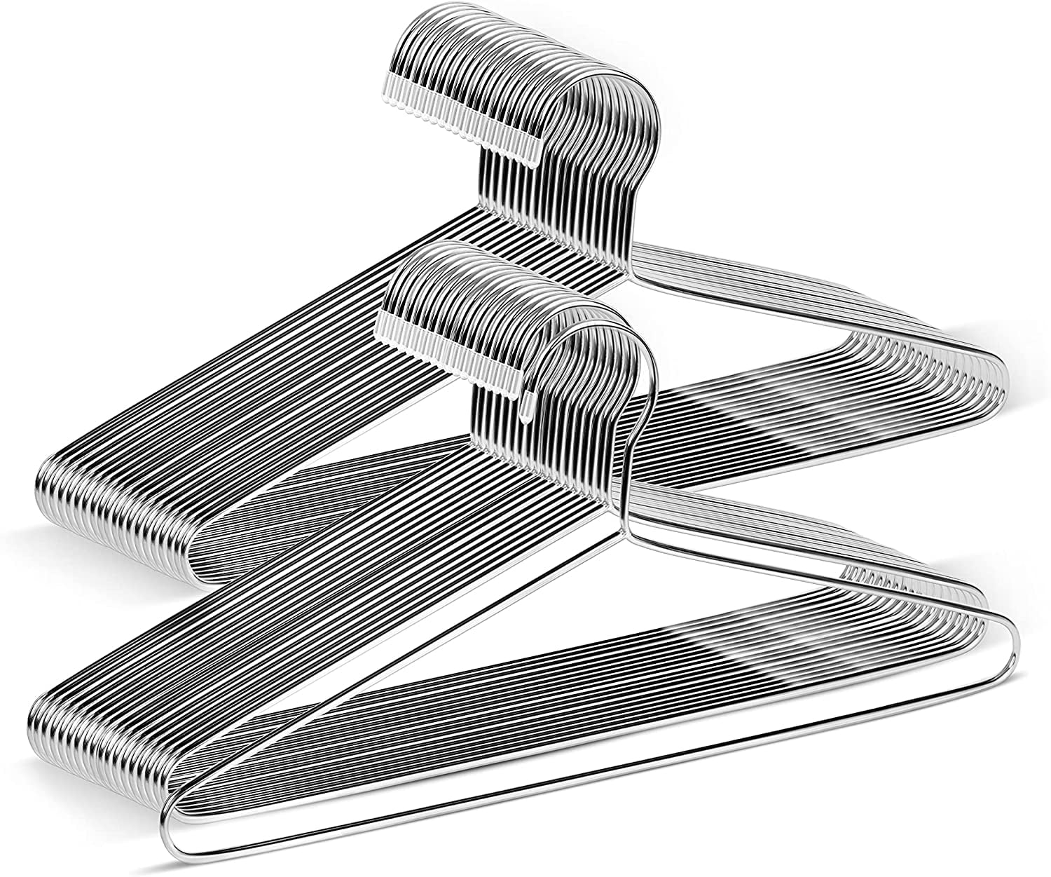 50 Pack Metal Hangers Coat Hangers Heavy Duty Stainless Steel Clothes ...