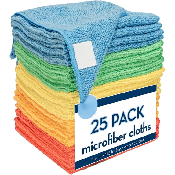 50 Pack Microfiber Cleaning Cloth, Bulk Towels for Home, Reusable ...