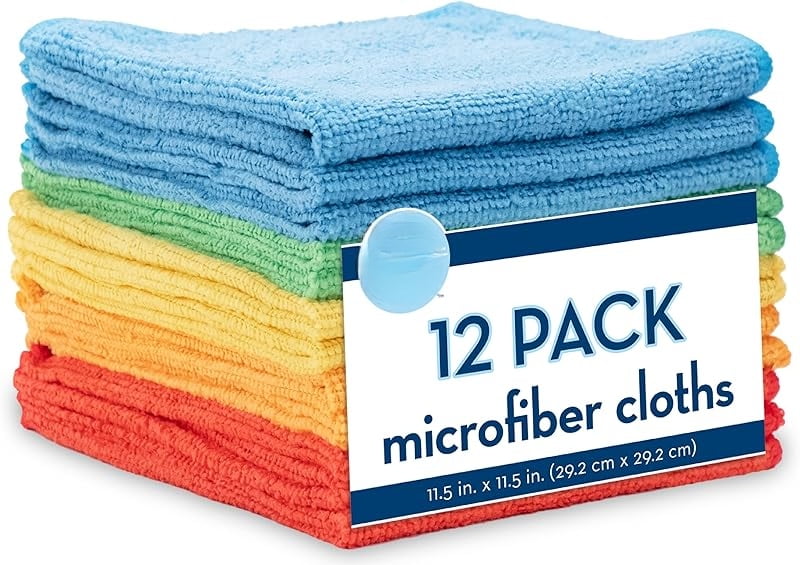 50 Pack Microfiber Cleaning Cloth, Bulk Towels for Home, Reusable ...