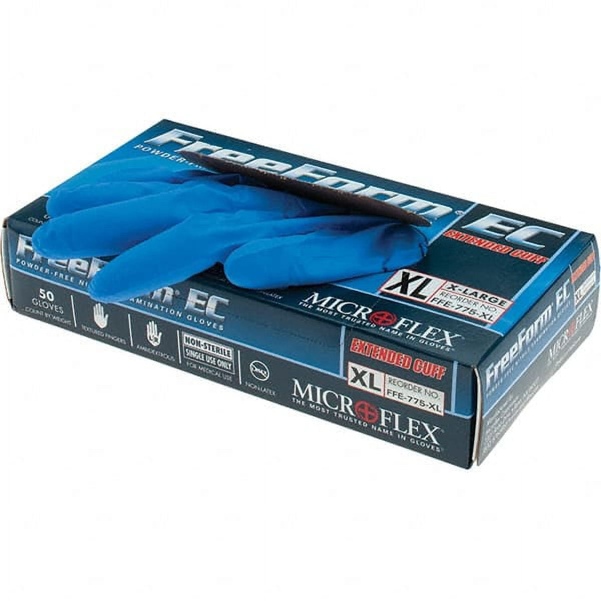 50 Pack Microflex FFE-775-XL Disposable Gloves, Nitrile - Walmart.com