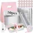 50 Pack Mini Loaf Pans With Lids，Mini Cake Pans With Lids and Spoons，6 ...