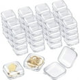 50 Pack Mini Square Storage Containers Box with Hinged Lid Clear ...