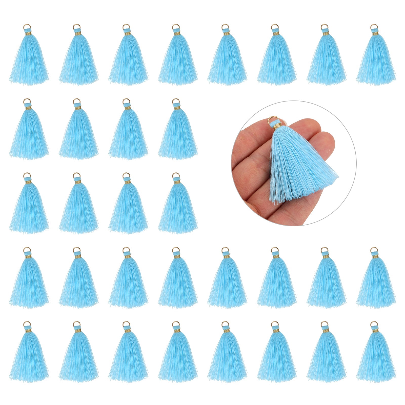 50 Pack Mini Tassels, 2 Inch Length Cotton Thread Tassels Crafting ...