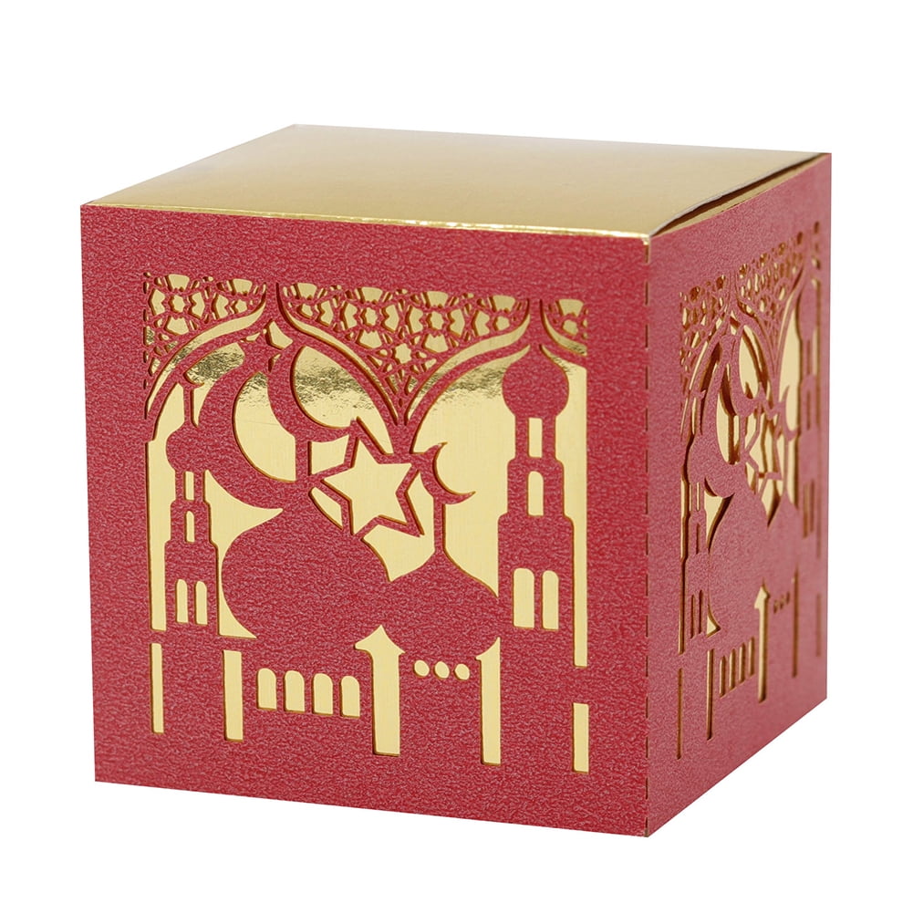 50 Pack Mubarak Candy Box Ramadan Gift Boxes with Ribbons Middle ...