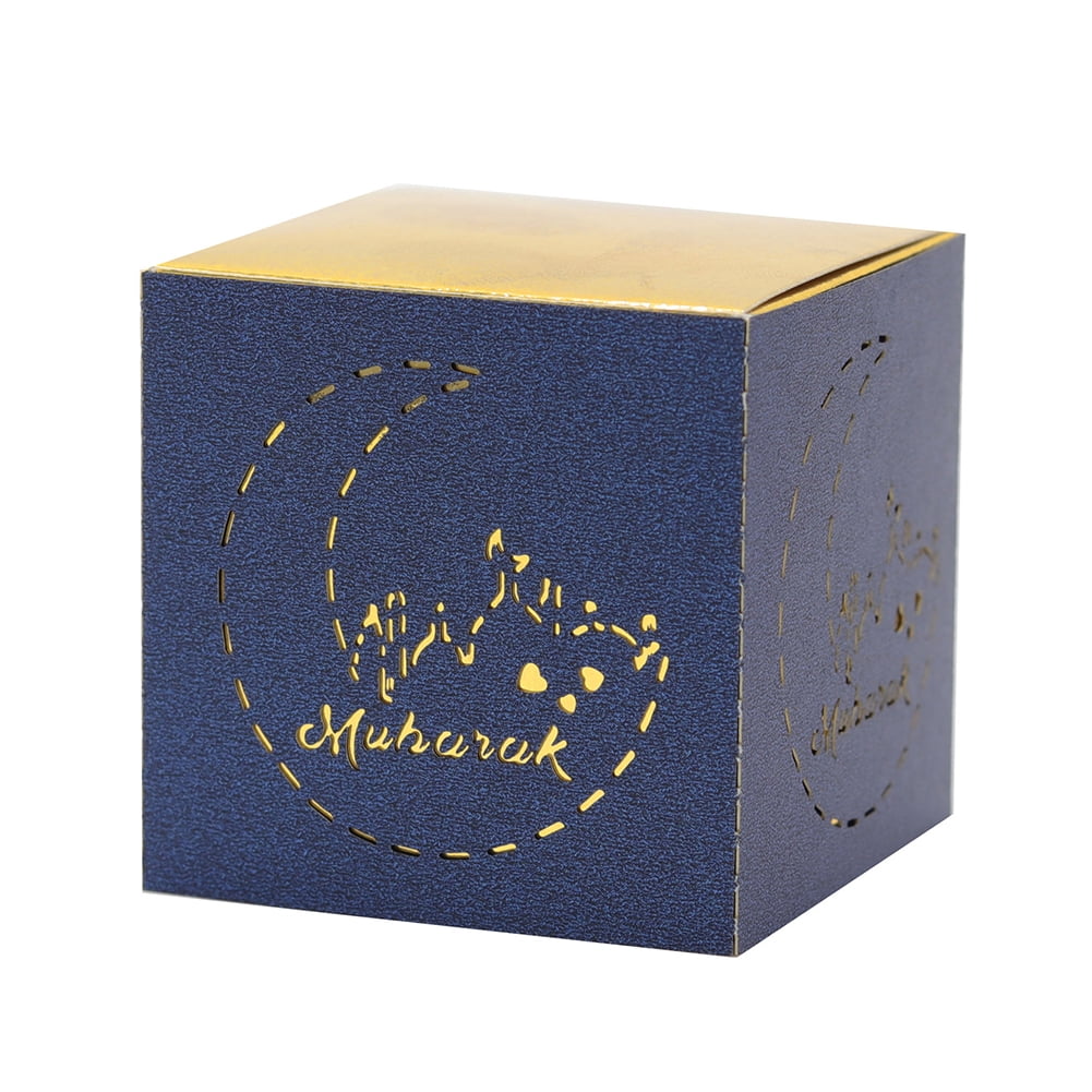 50 Pack Mubarak Favor Boxes with Ribbon Decorative Paper Candy Gift Boxes for Eid Festival ...