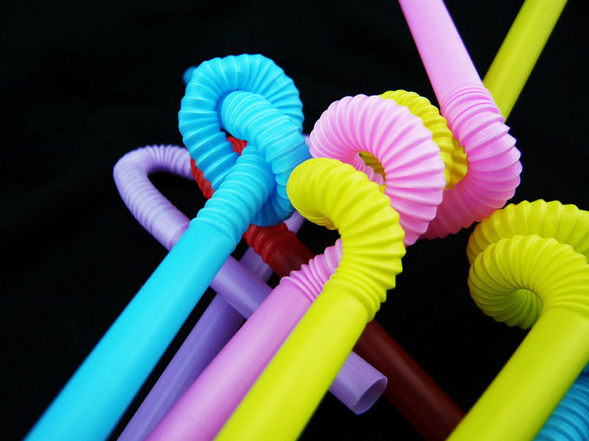 50 Pack Multi-Shaped Plastic Drinking Straws for Wedding, Birthday, and ...