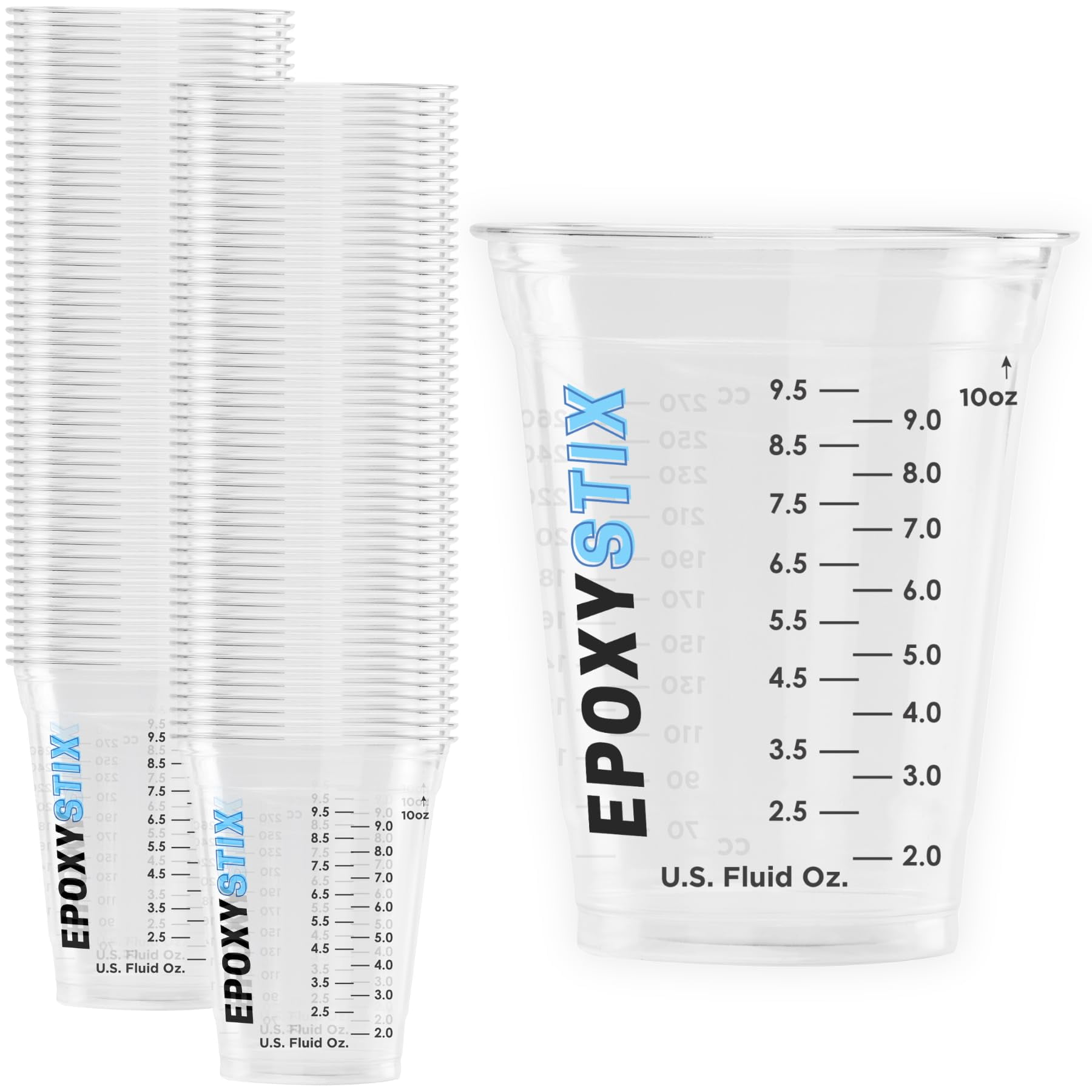 [50 Pack] NEW SIZE AIF9 12oz Graduated Mixing Cups - Durable PET, Clear ...