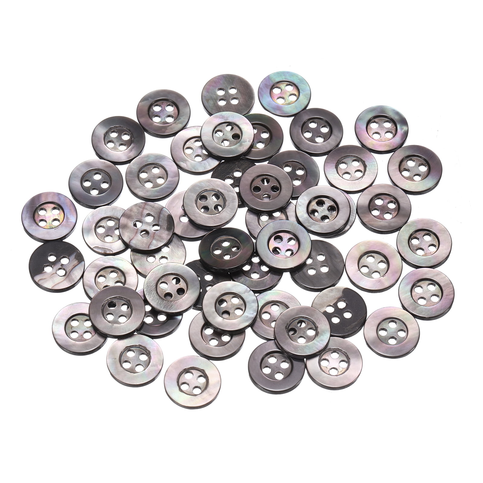 50 Pack Natural Shell Buttons, 4 Hole Mother of Pearl Buttons 11.5mm ...