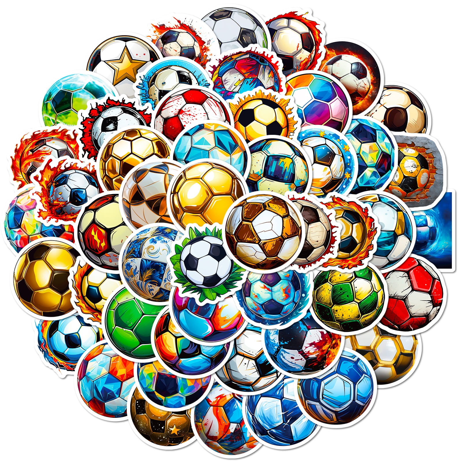 50-Pack New Football Stickers - Cartoon World Cup Soccer Graffiti ...