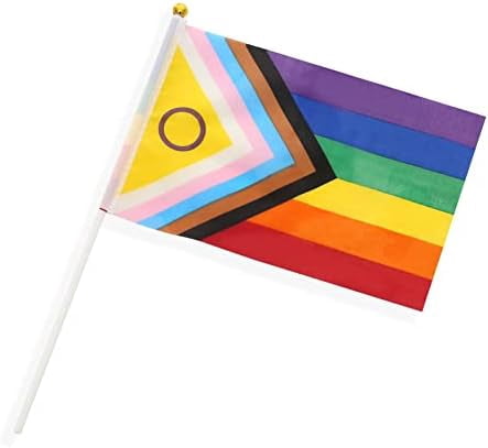 50 Pack New Intersex Progress Rainbow Pride Small Mini Hand Held Stick ...