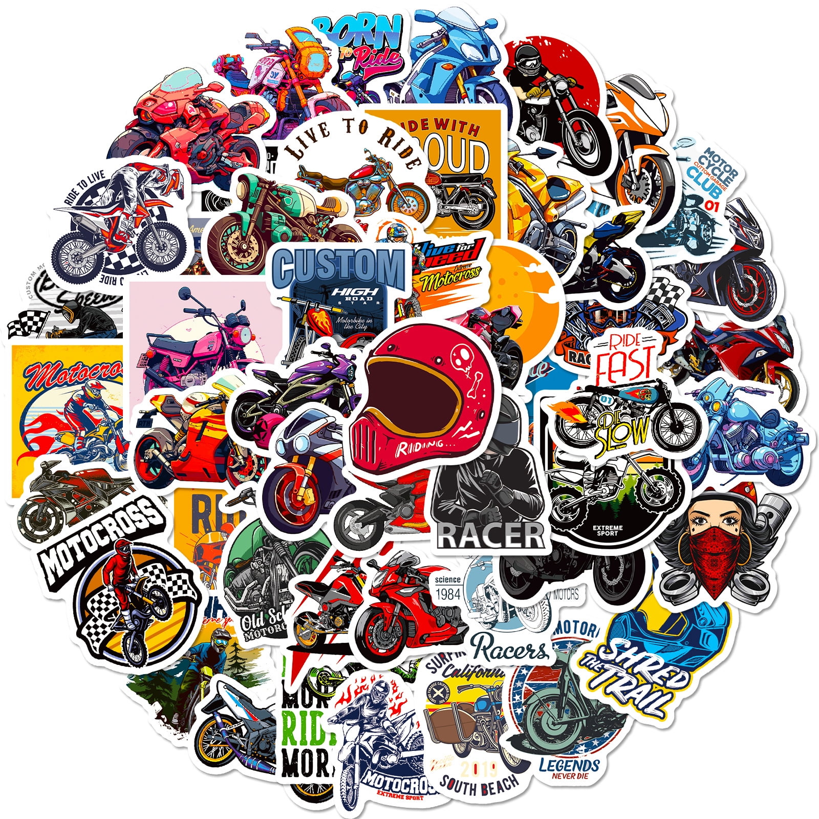 50-Pack New Motorcycle Club Stickers - Unique Graffiti Harley ...