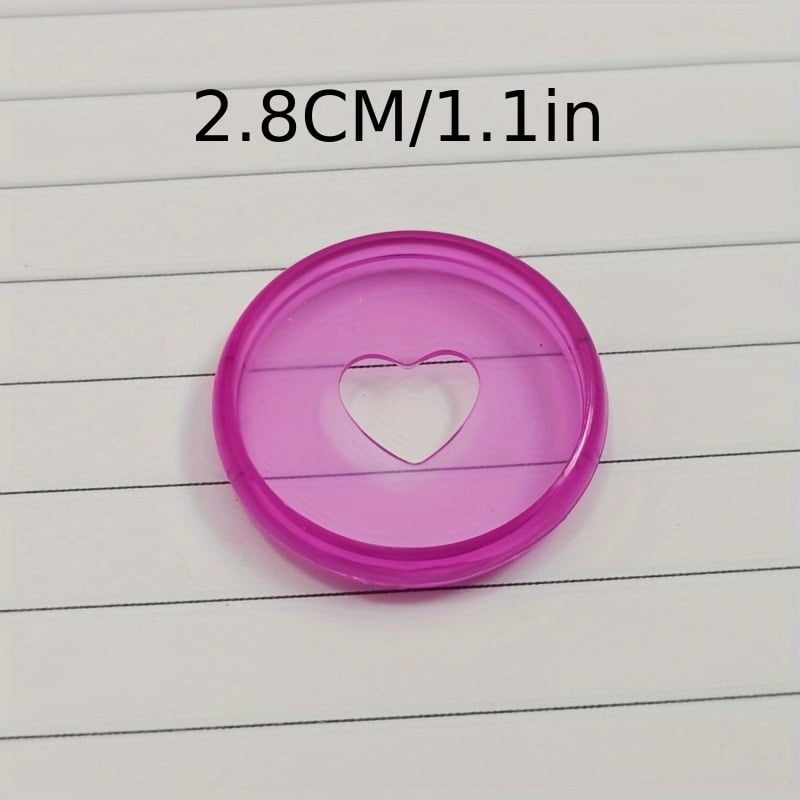 50-Pack PP Material Transparent Candy-Colored Binder Rings with Heart ...