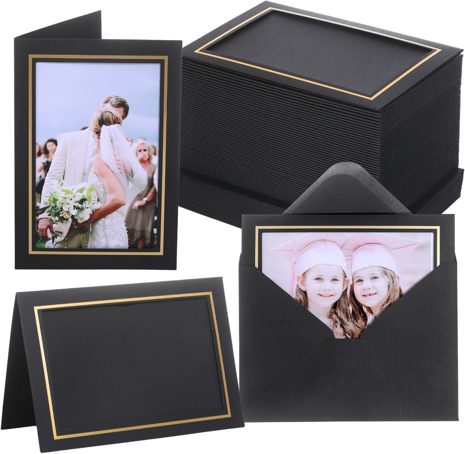 50 Pack Photo Frame Cards with Self Seal Envelopes 4x6 Paper Picture ...
