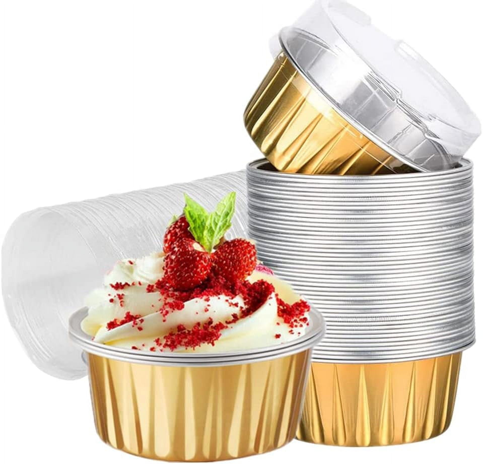 50 Pack Pie Tins with Lids, 5 oz Mini Tart Pan Disposable Pie Tins ...