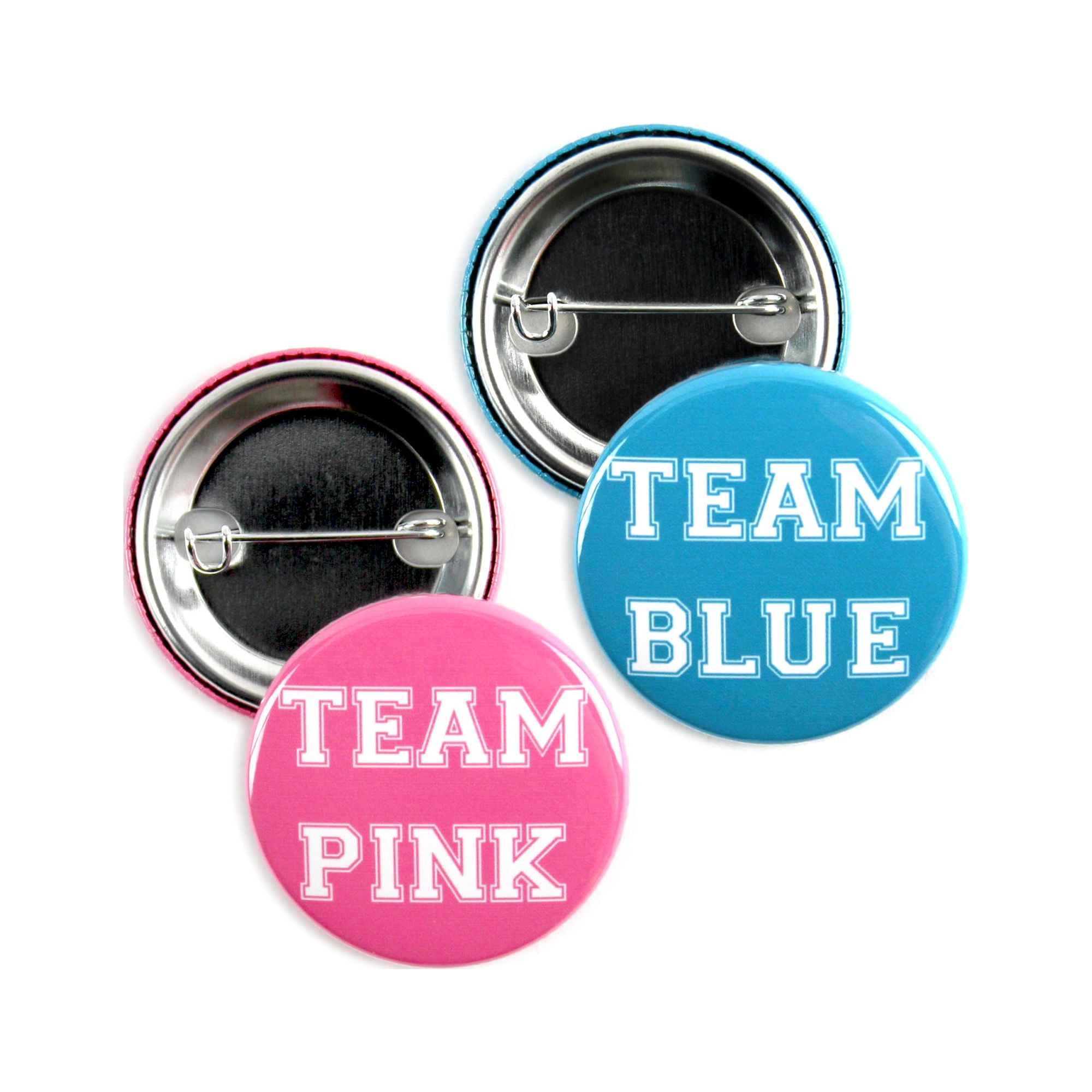 50 Pack - Pink and Blue Gender Reveal Party Celebration Pinback Button ...