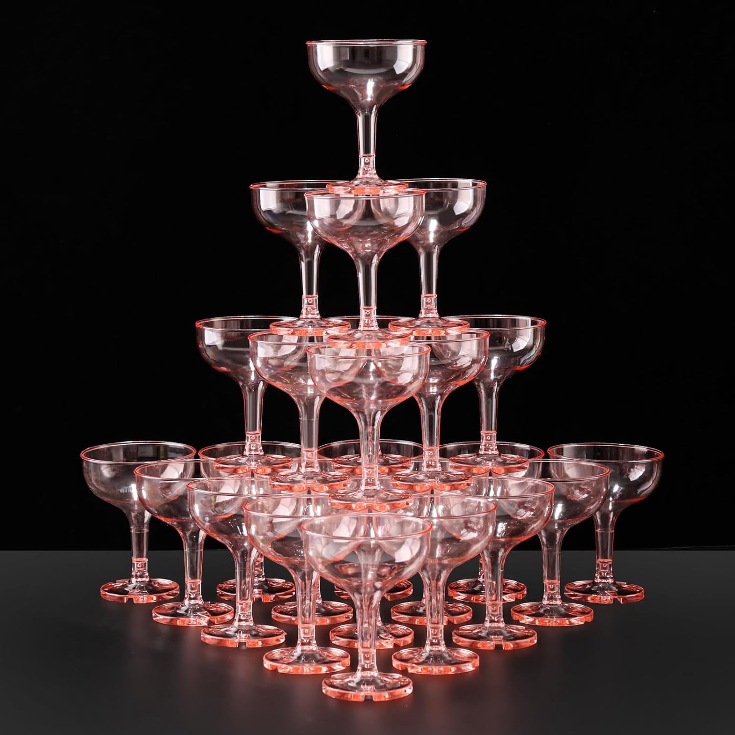 50 Pack Plastic Champagne Glasses 5 oz Champagne Coupe Unbreakable ...