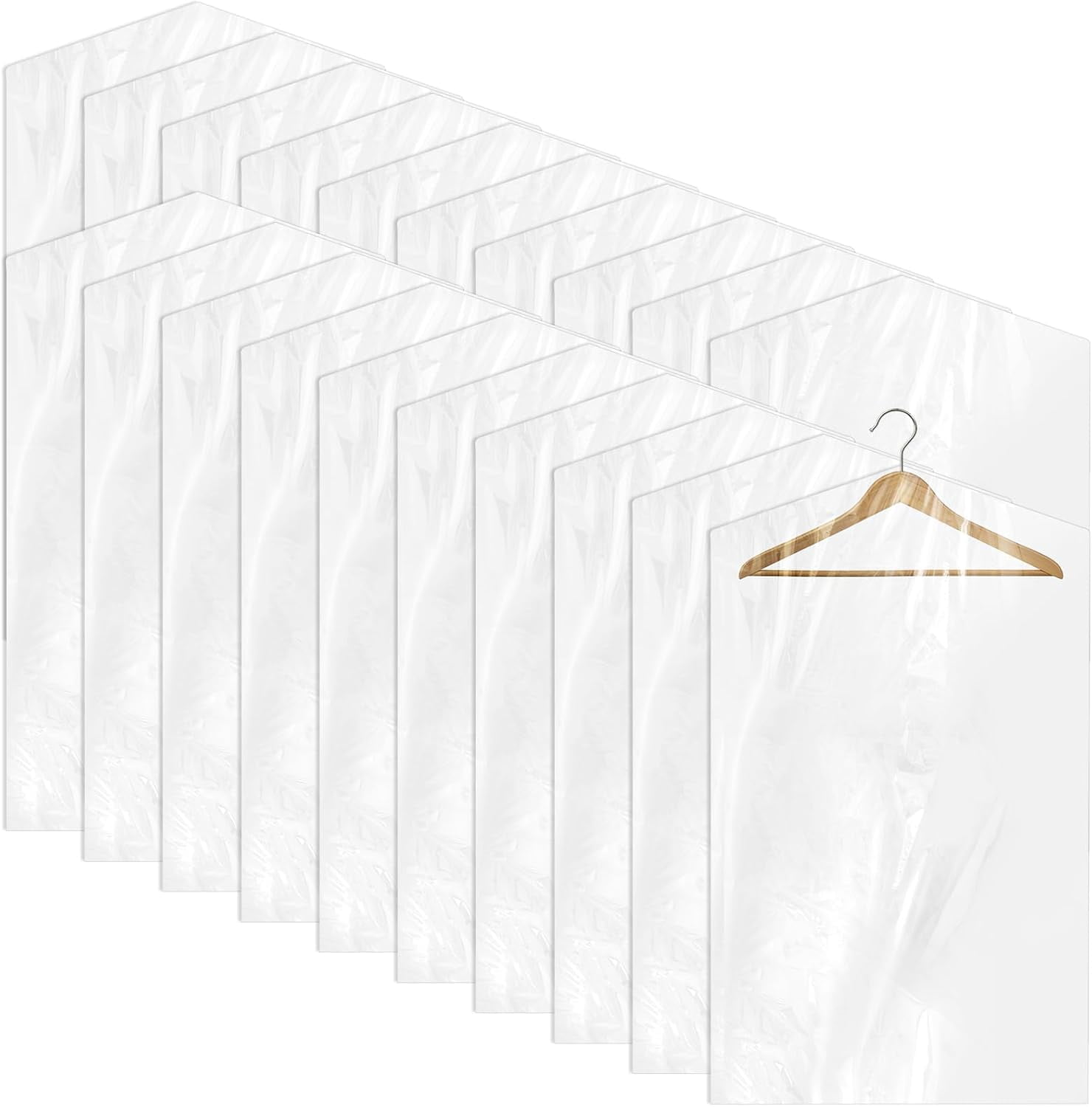 50 Pack Plastic Garment Bags Roll, 60x90 cm Dry Cleaner Bags Plastic ...