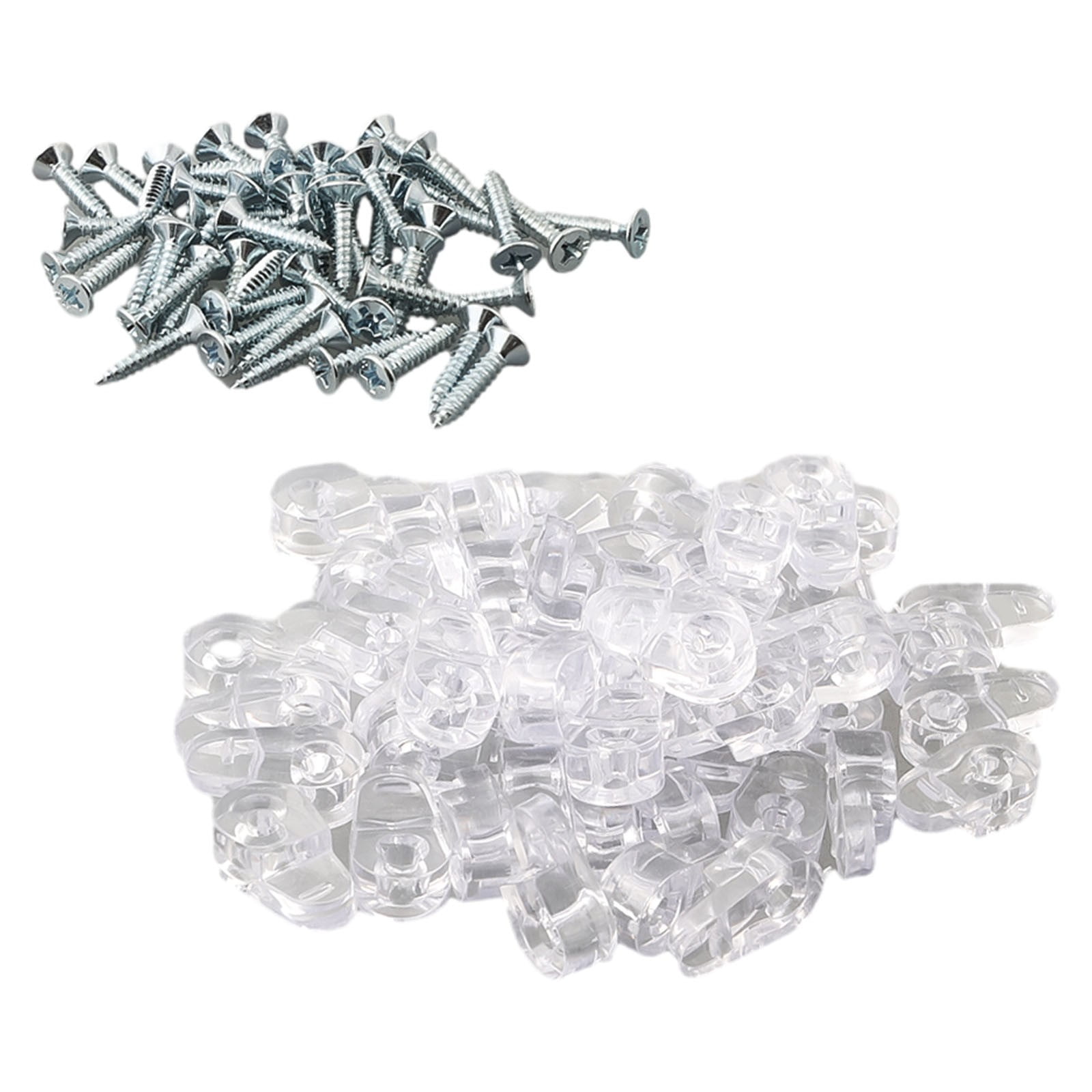 50 Pack Plastic Glass Panel Clips With Screws Cabinet Doors Retainer ...