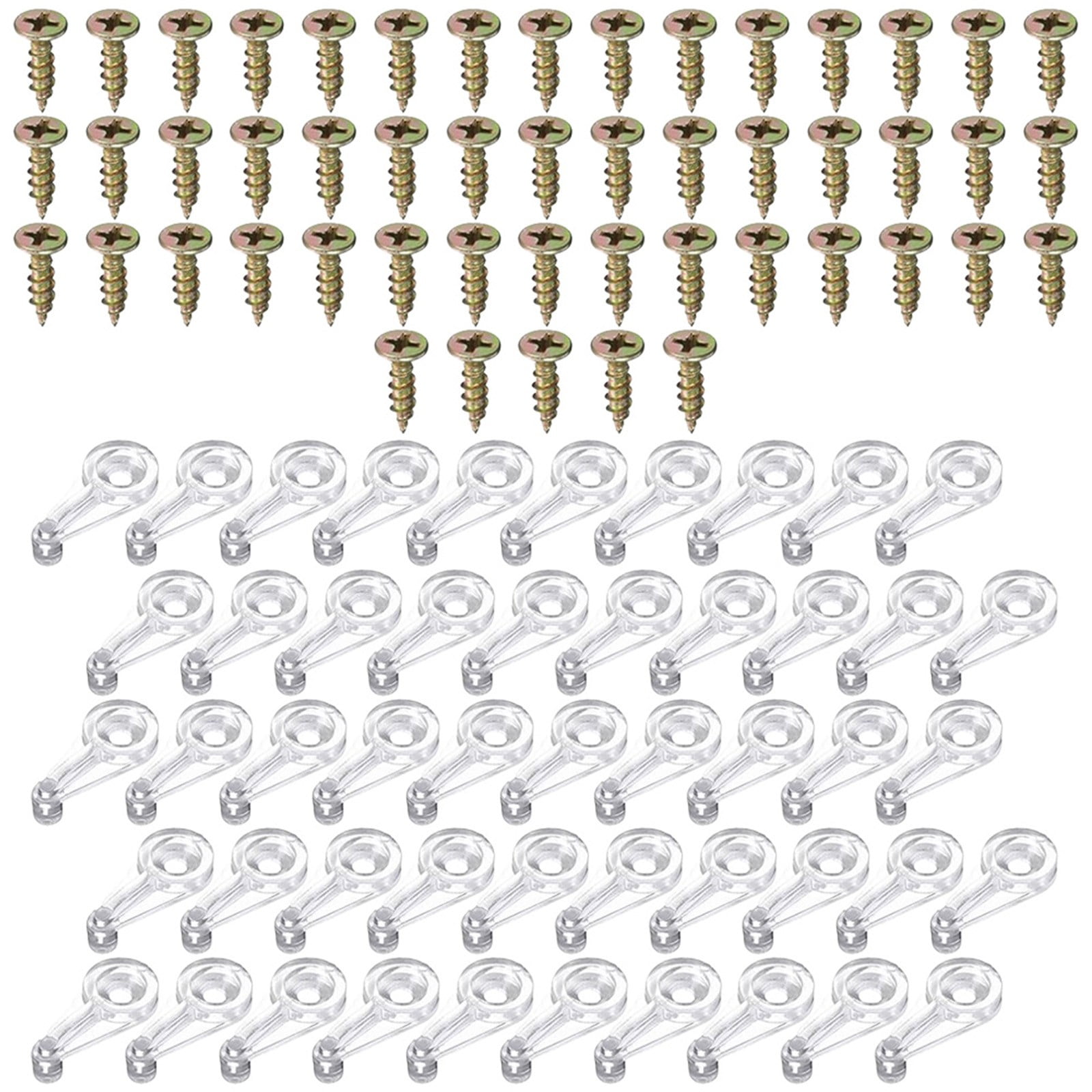 50 Pack Plastic Glass Retainer Clips with Screws for Cabinets - Walmart.com
