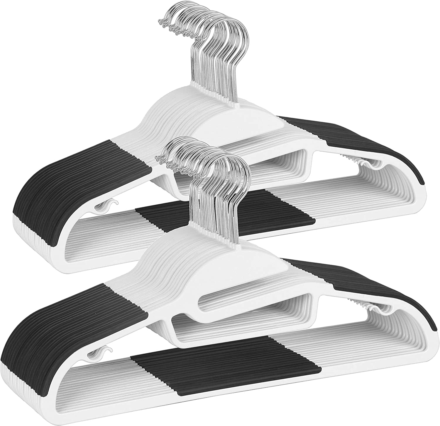 50 Pack Plastic Hangers, Heavy Duty Clothes Hangers with Non-Slip Pads ...