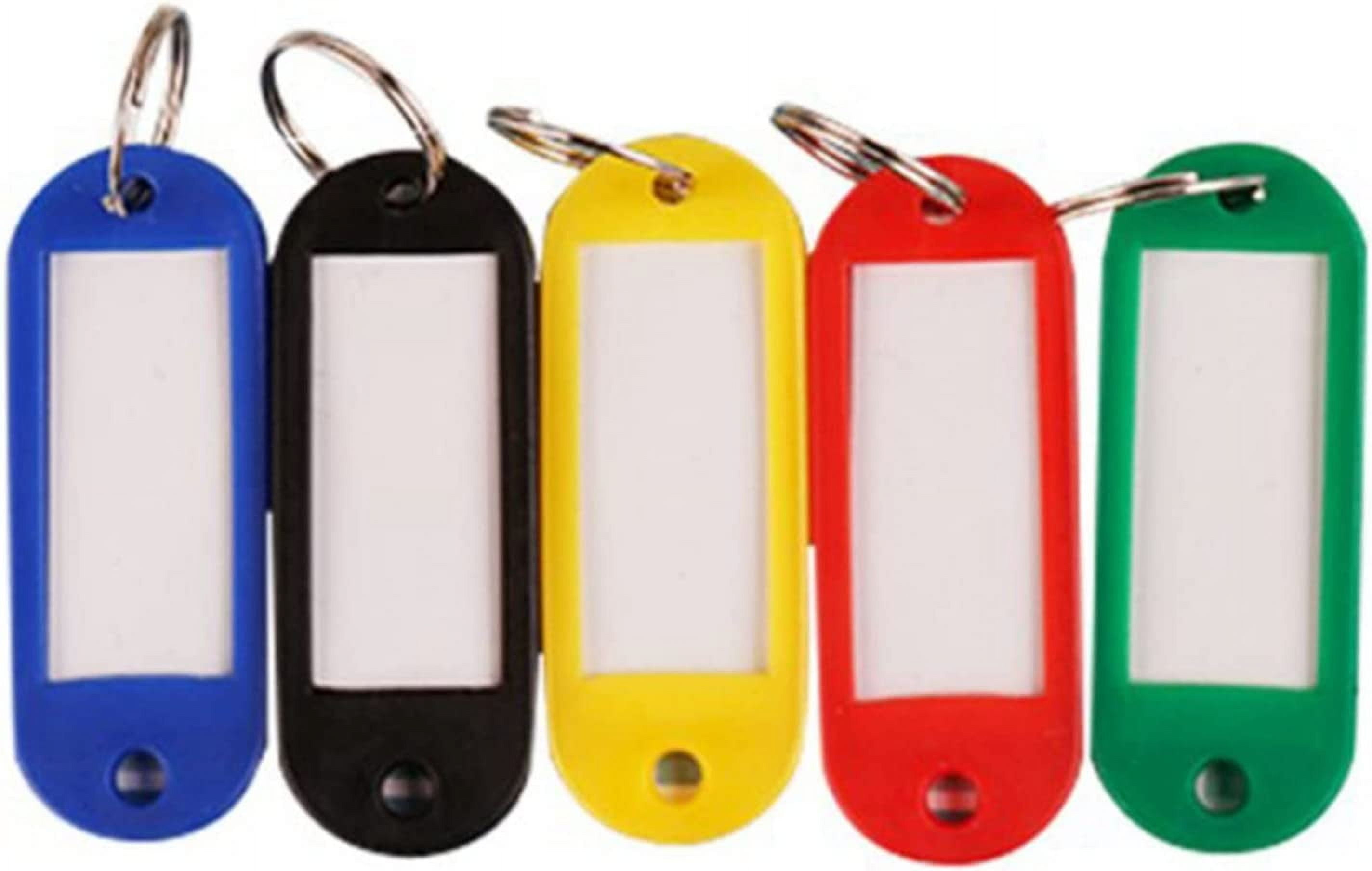 50 Pack Plastic Key Tags with Container, Key Labels for a Backpack, Fob ...