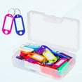50 Pack Plastic Key Tags with Container, Key Labels with Ring and Label ...