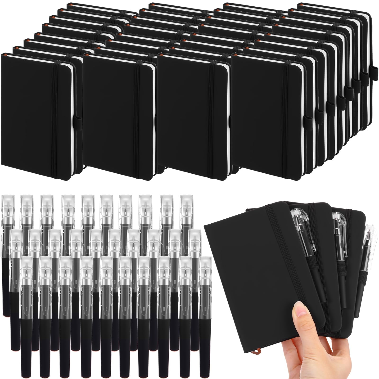 50 Pack Pocket Small Notebook Journals with Pen 5.6'' x 3.7'' Mini ...