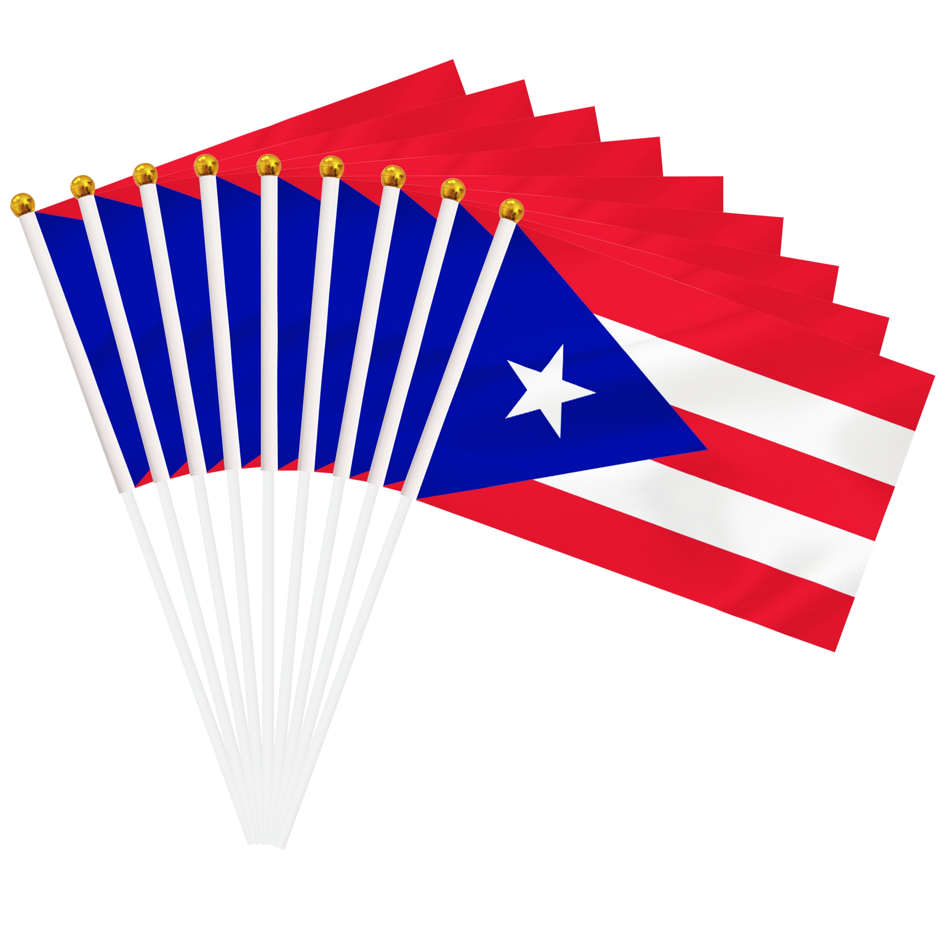 50 Pack Puerto Rico Hand Held Mini Stick Flags, Puerto Rican Small ...