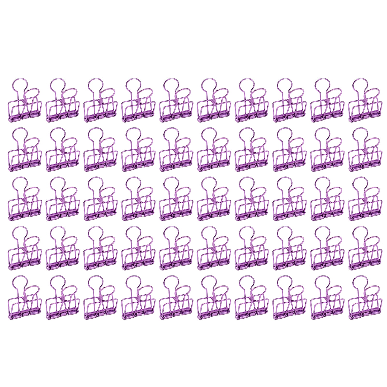 50 Pack Purple Metal Hollow Binder Clips - Multipurpose, Durable Paper ...