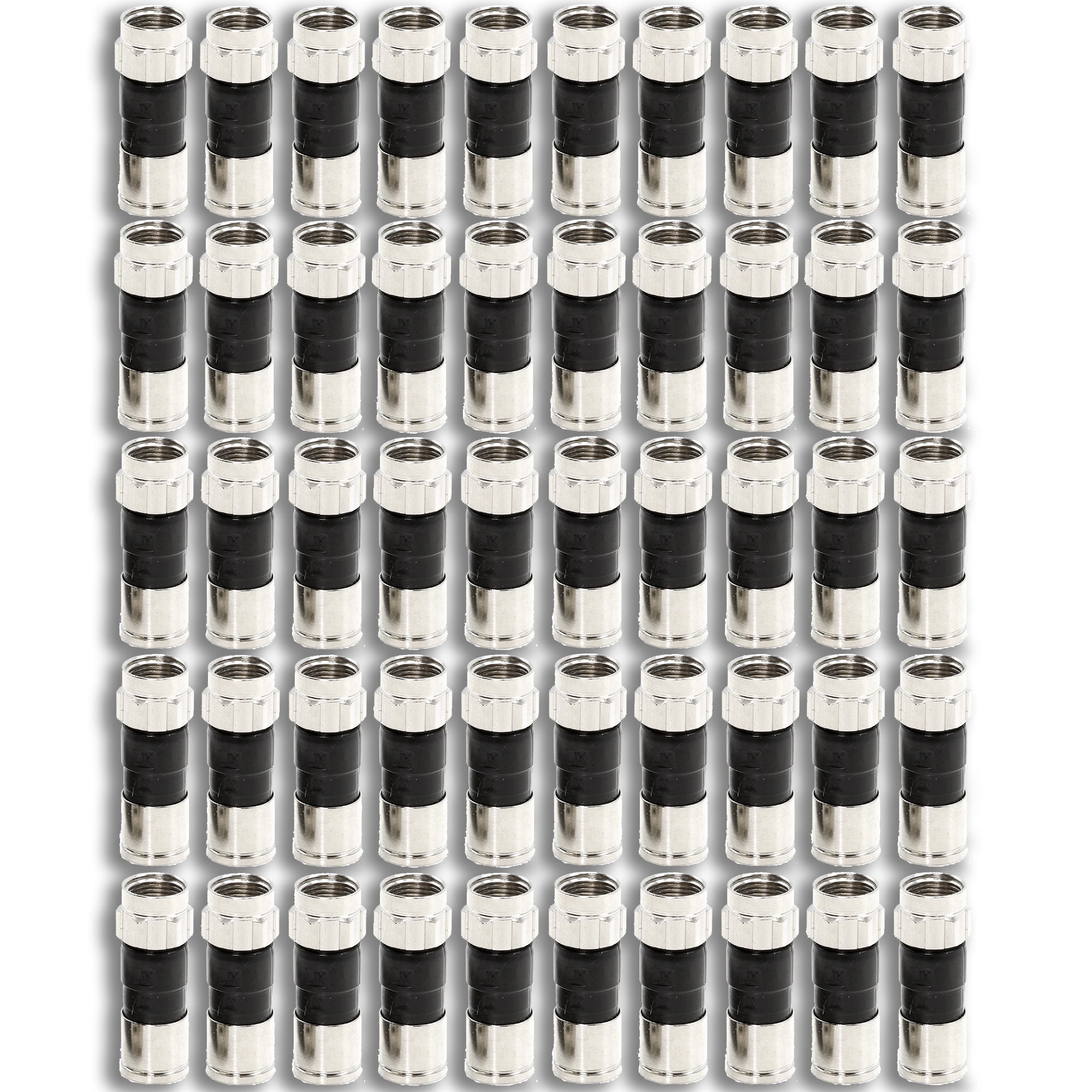 50-Pack RG6 Quad Compression Connectors PPC EX6XLPLUS for Satellite or ...