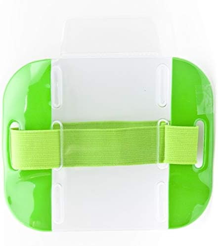 50 Pack Reflective Green Armband ID Badge Holders – Adjustable Elastic ...