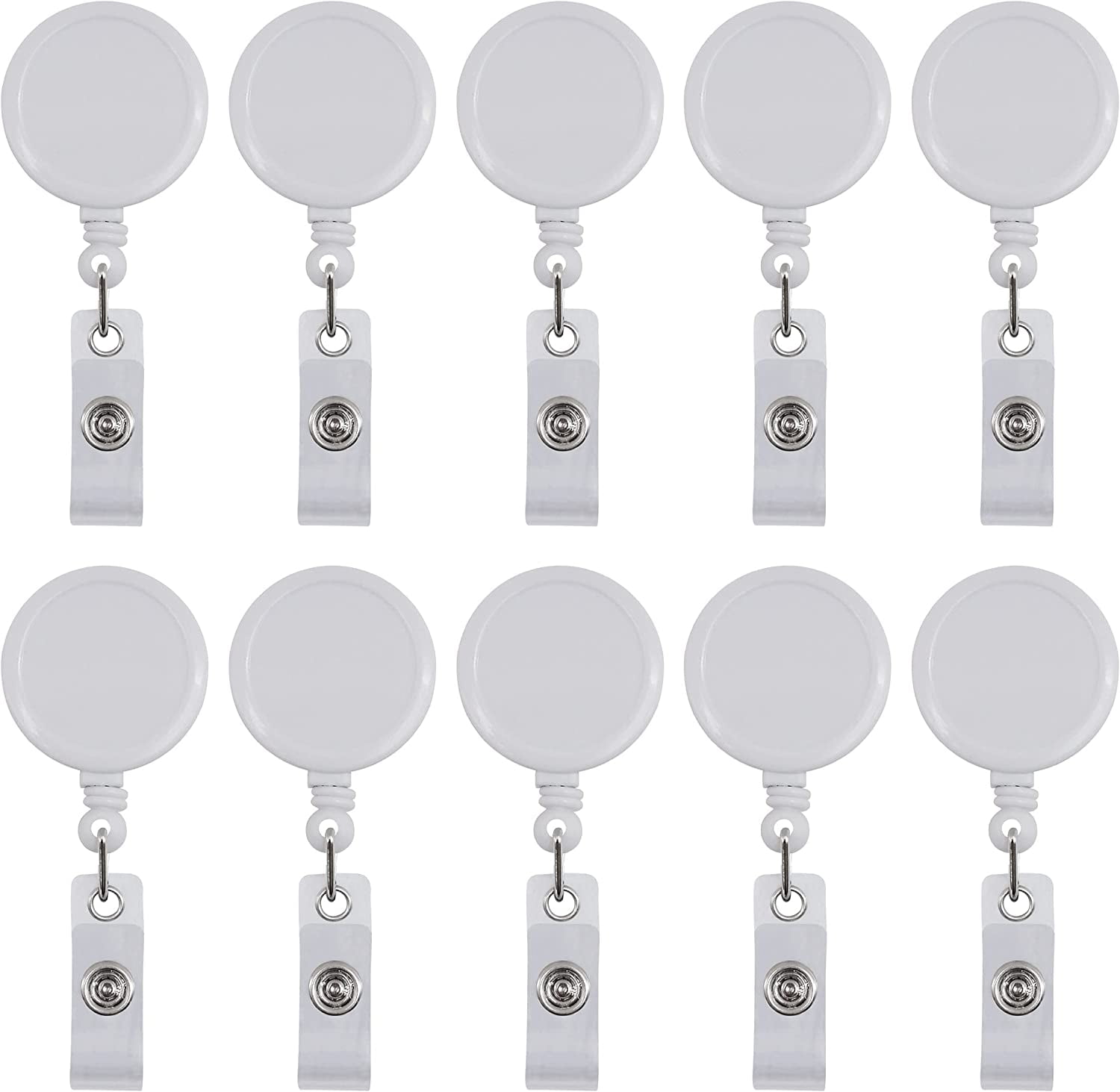 50 Pack Retractable ID Badge Holder Badge Reels with Swivel Alligator ...