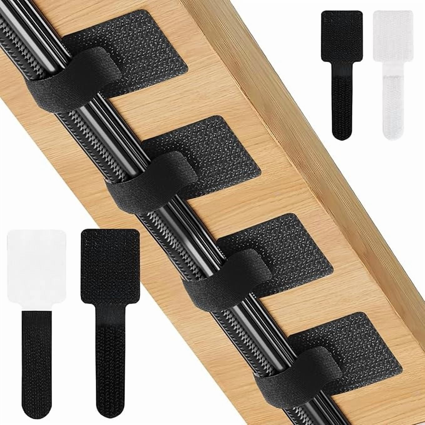 50-Pack Reusable Self-Adhesive Cable Ties Cable Management Adjustable ...