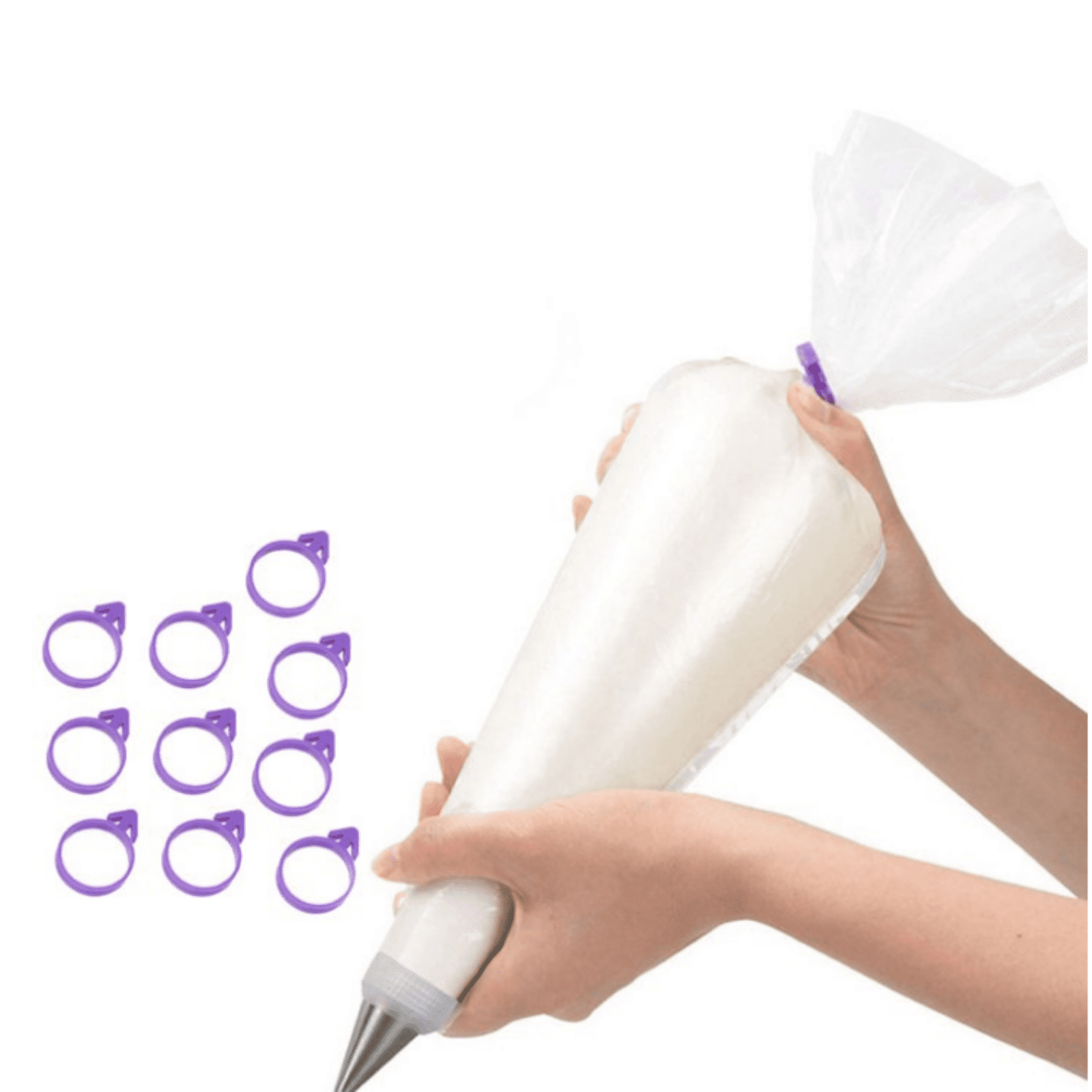 50 Pack Reusable Silicone Piping Bag Icing Bag Ties Silicone Piping Bag ...