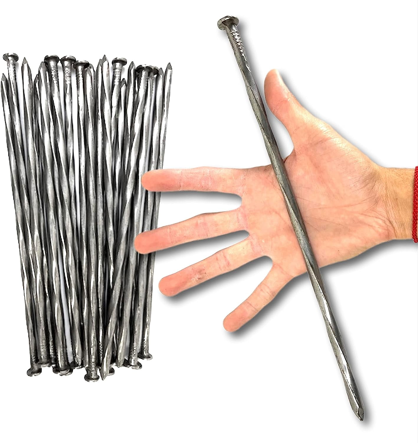 50 Pack Round Metal Landscape & Paver Edging Anchoring Stake, 12-Inch ...