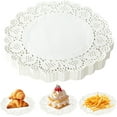 50 Pack Round Paper Doilies for Dessert Trays, White Greaseproof Lace ...