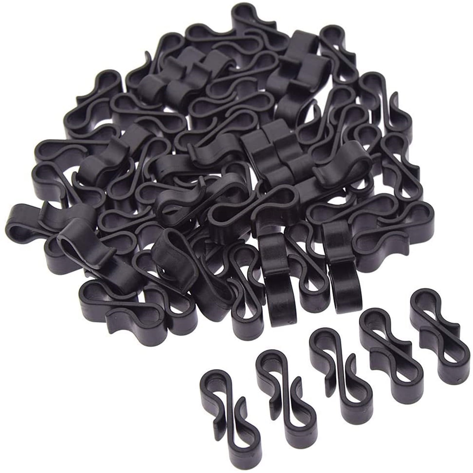 50-Pack S-Shaped Gutter Hooks, Plastic Hangers For Outdoor Lights, 6mm ...