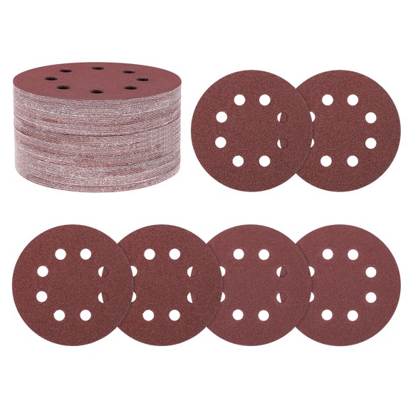 50 Pack Sanding Disc Kit 5 Inch 40/60 Grit 8 Hole Hook and Loop Random ...
