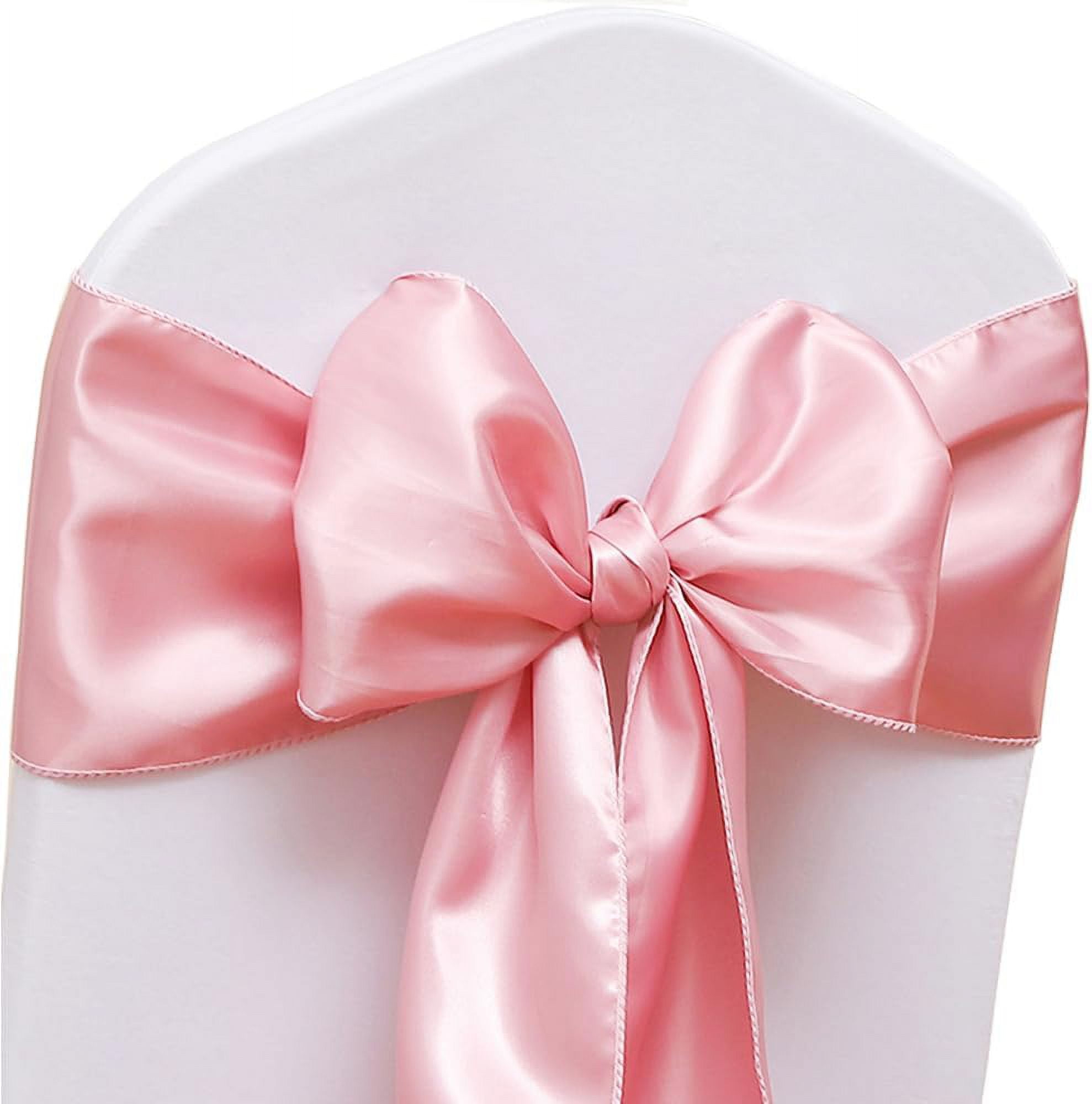 50 Pack Satin Dusty Pink Chair Sashes for Birthday Wedding Party Baby ...