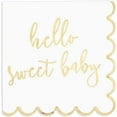 50 Pack Scalloped Hello Sweet Baby Napkins for Baby Shower Decorations ...